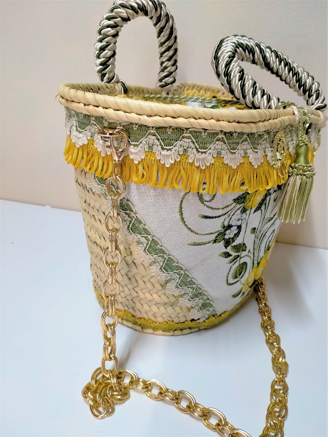 Sicilian Coffa Lemon Straw Bag Sicilian Bag - Etsy