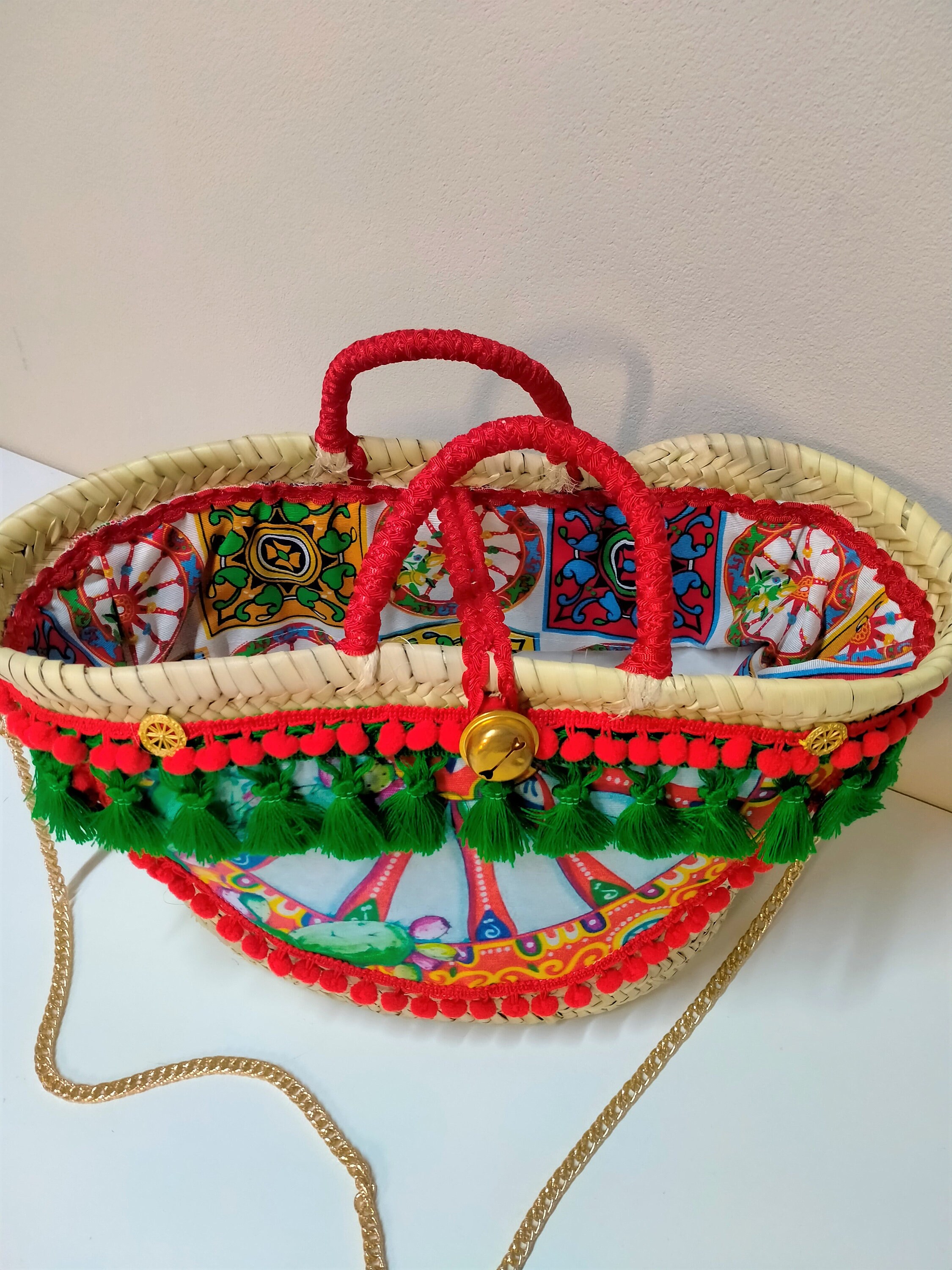 Sicilian Coffa, Sicilian Style Purse, Sicily Coffa Bag, Mediterranean ...
