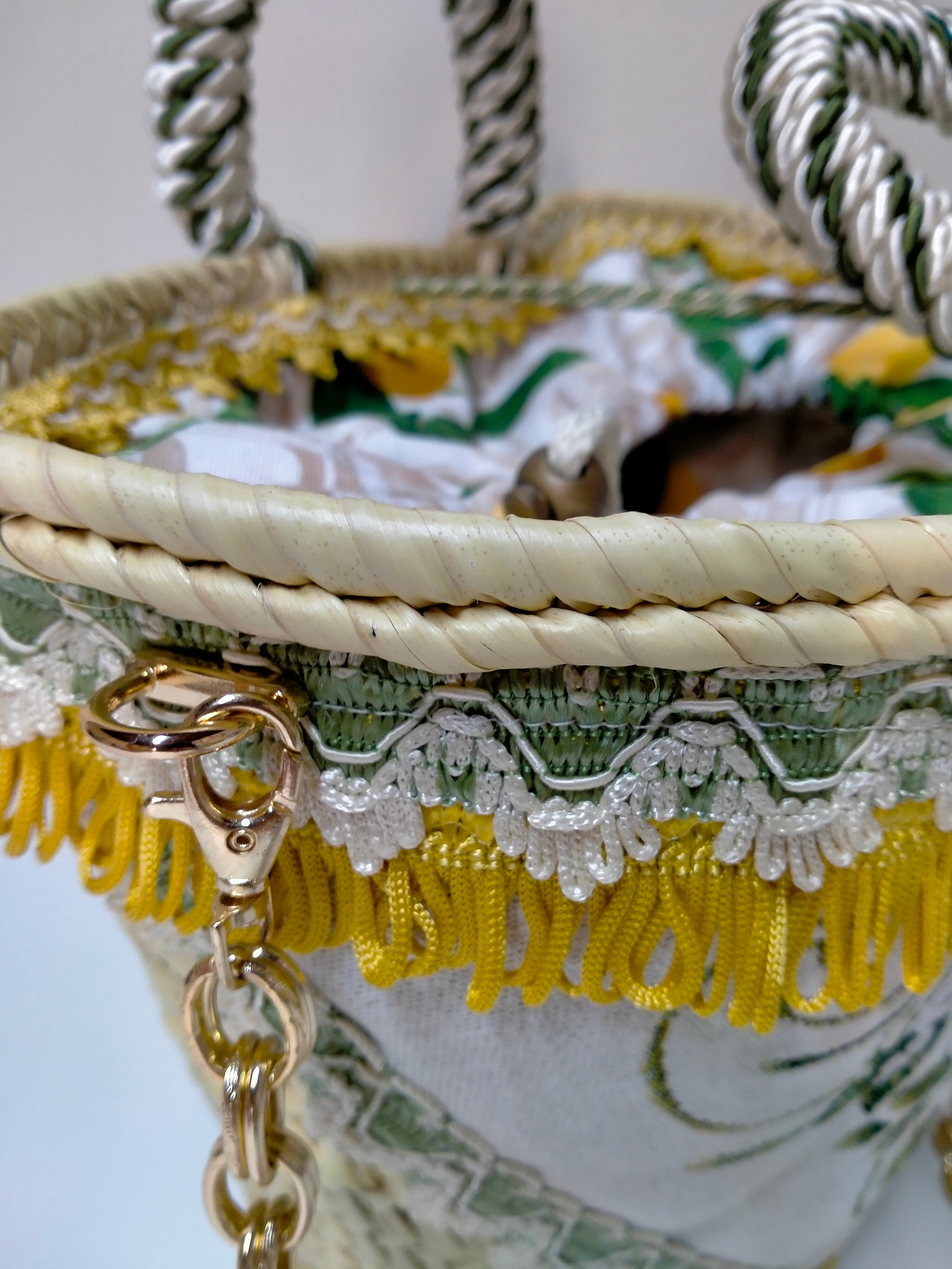 Sicilian Coffa, Lemon Straw Bag, Sicilian Bag - Etsy