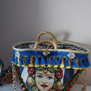 Sicilian Coffa, Lemon Straw Bag, Sicilian Bag - Etsy