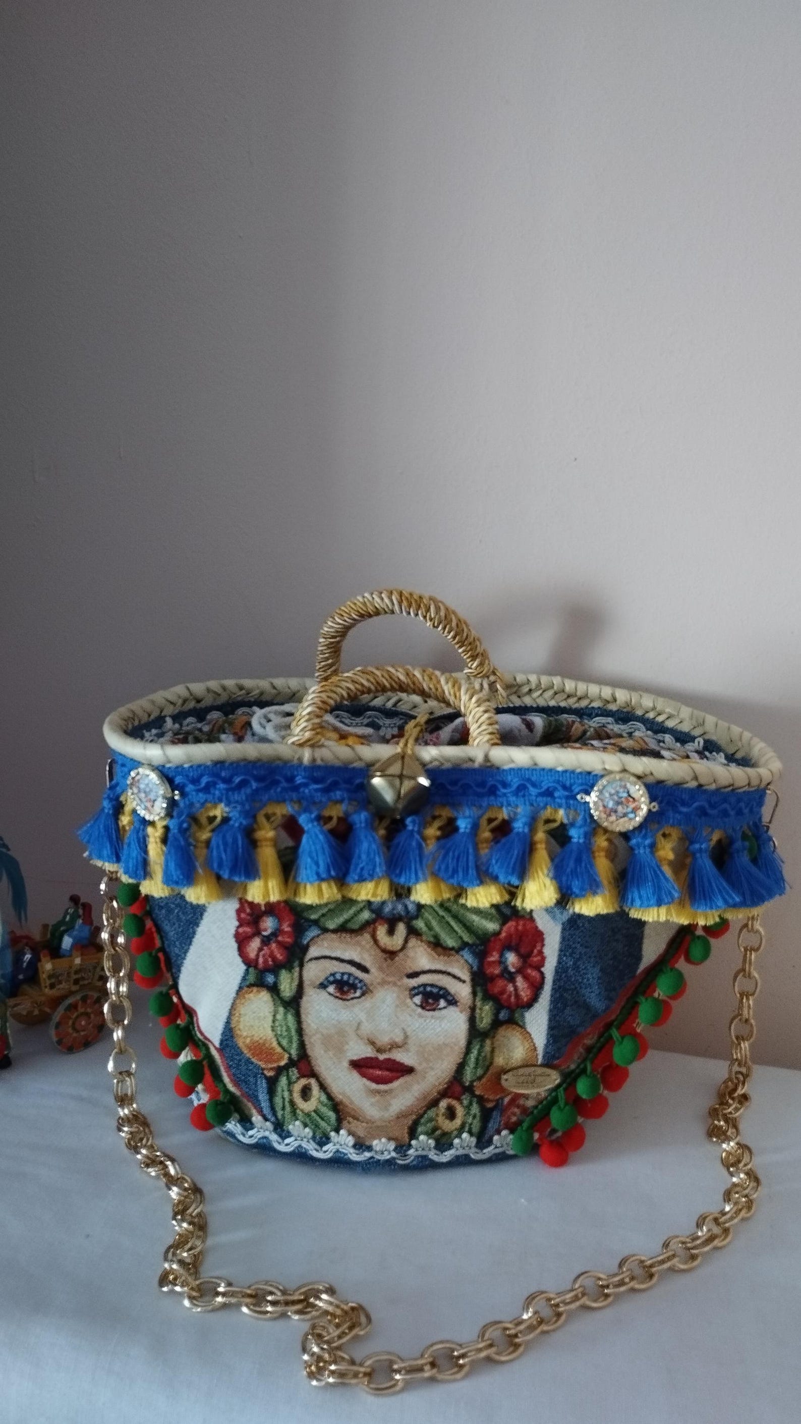 Sicilian Coffa, Lemon Straw Bag, Sicilian Bag - Etsy