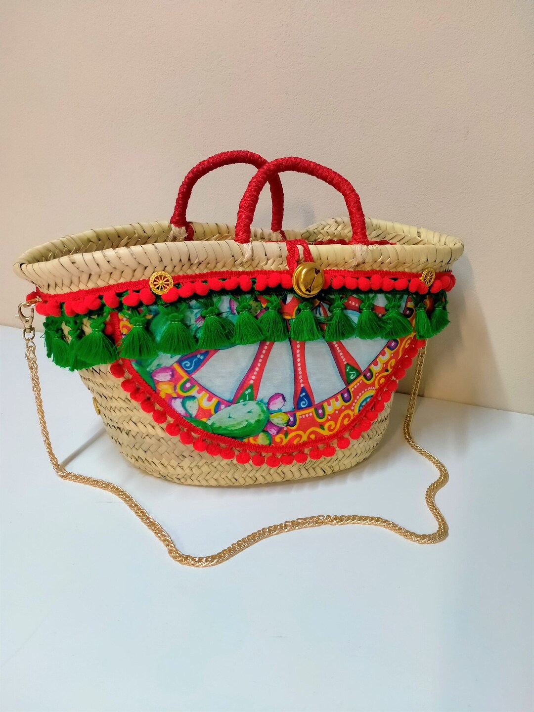 Sicilian Coffa, Sicilian Style Purse, Sicily Coffa Bag, Mediterranean ...