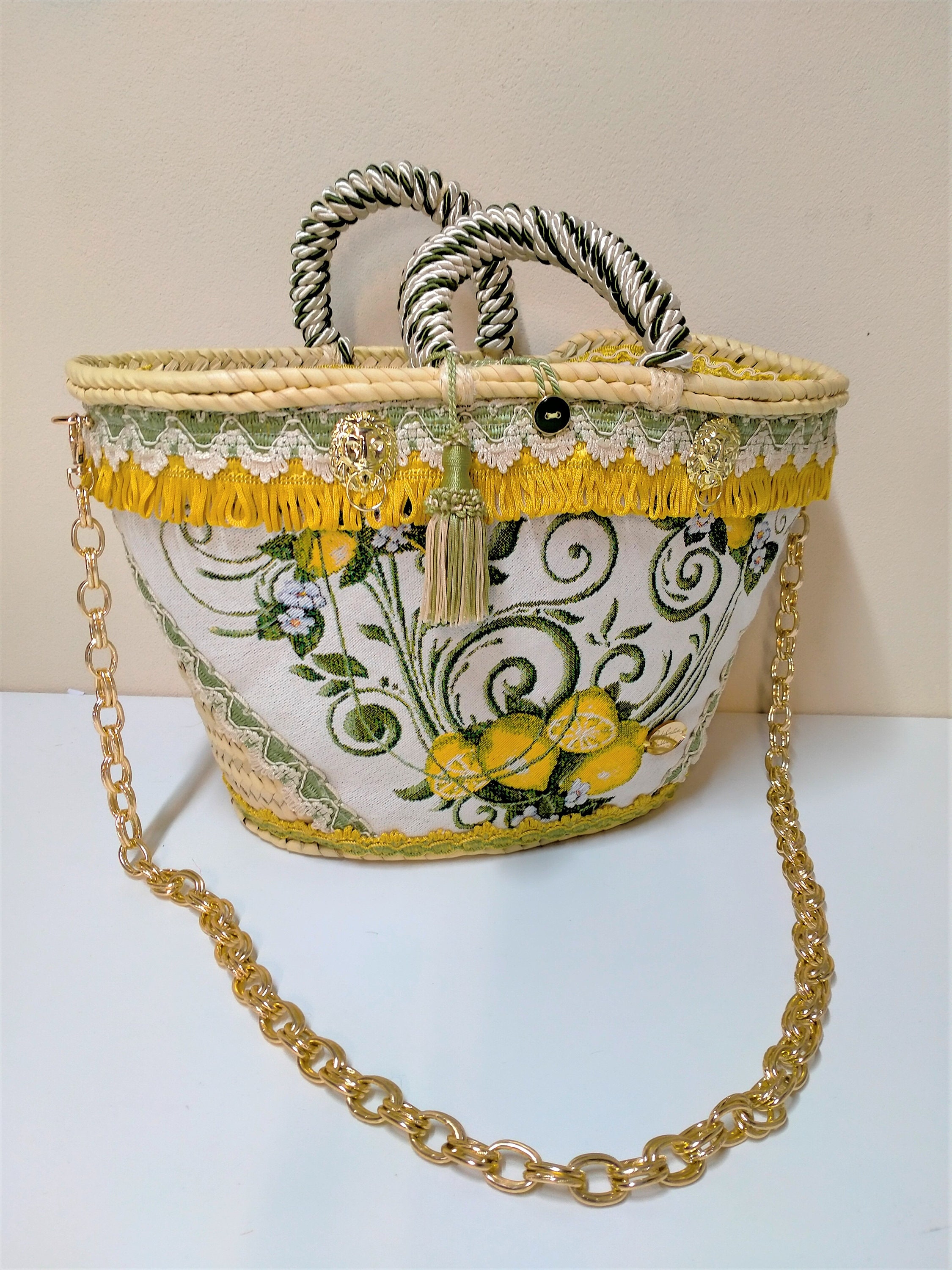 Sicilian Coffa Lemon Straw Bag Sicilian Bag - Etsy