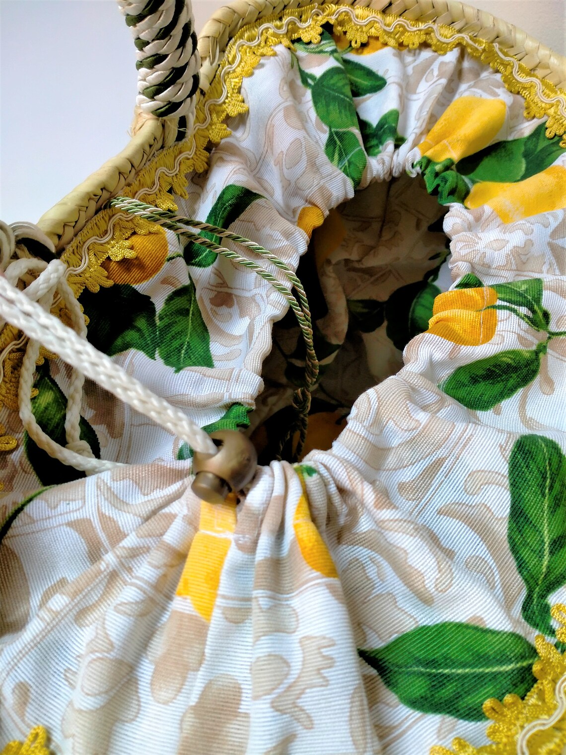 Sicilian Coffa, Lemon Straw Bag, Sicilian Bag - Etsy