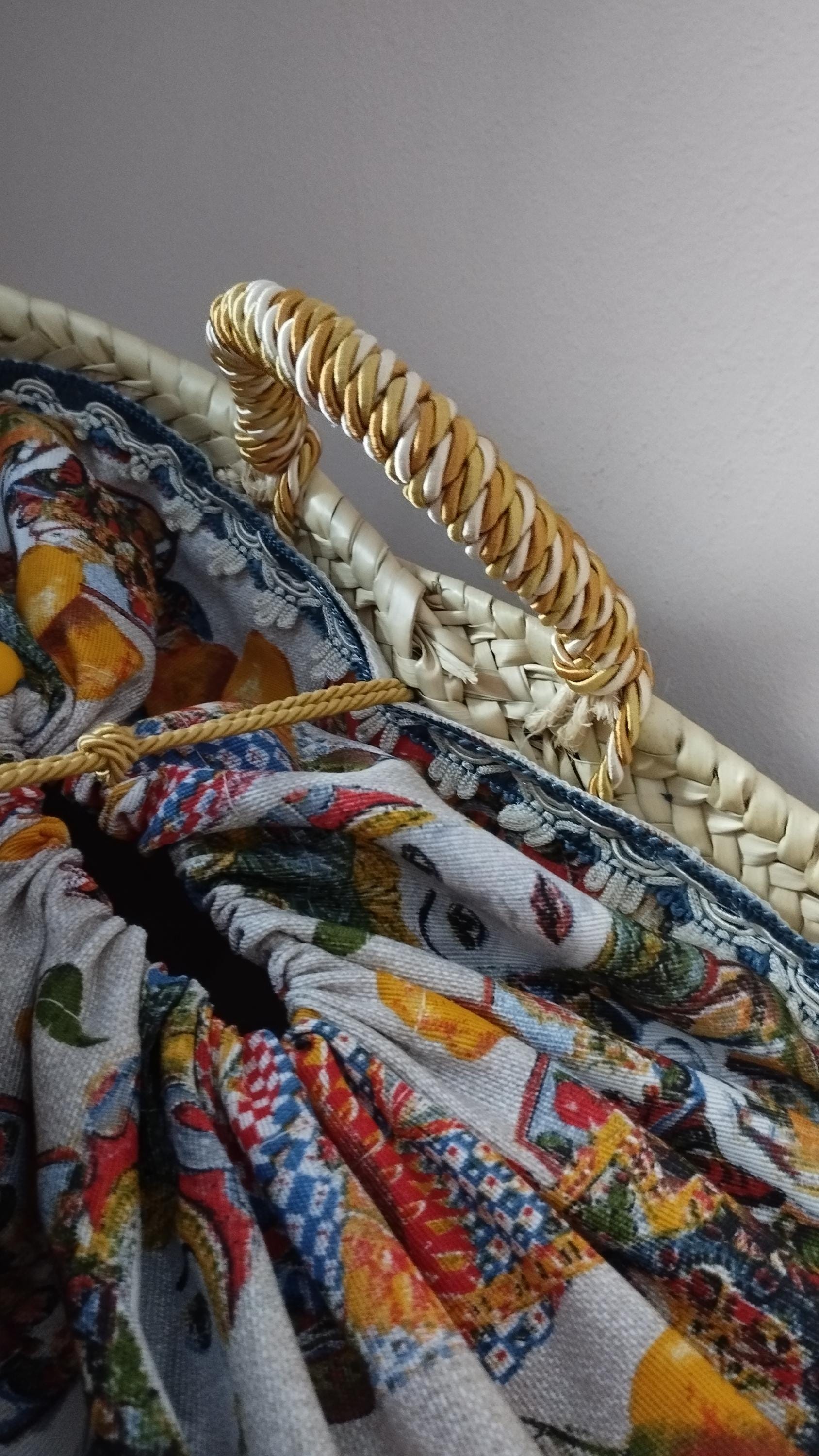 Sicilian Coffa, Lemon Straw Bag, Sicilian Bag - Etsy