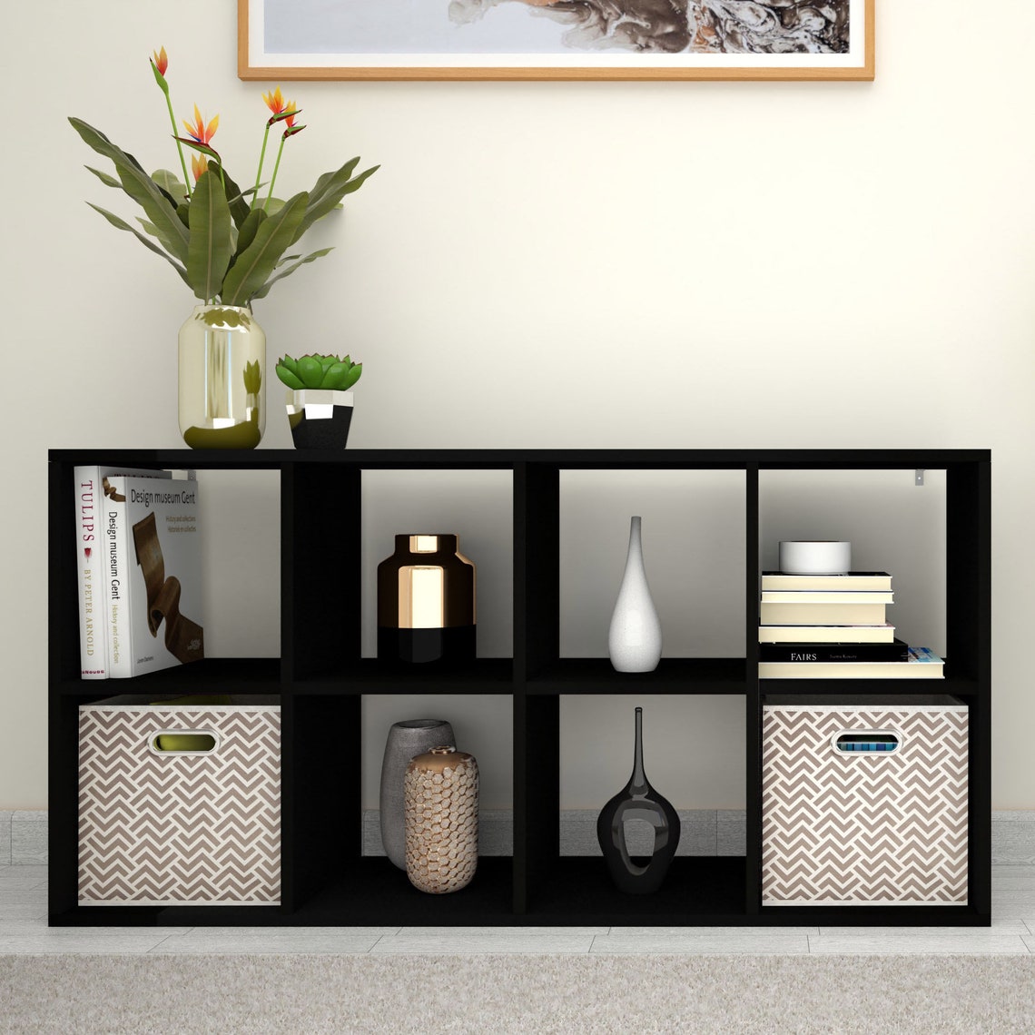 8 Cube Storage Organizer Stackable Book Shelf Cube Bookcase - Etsy