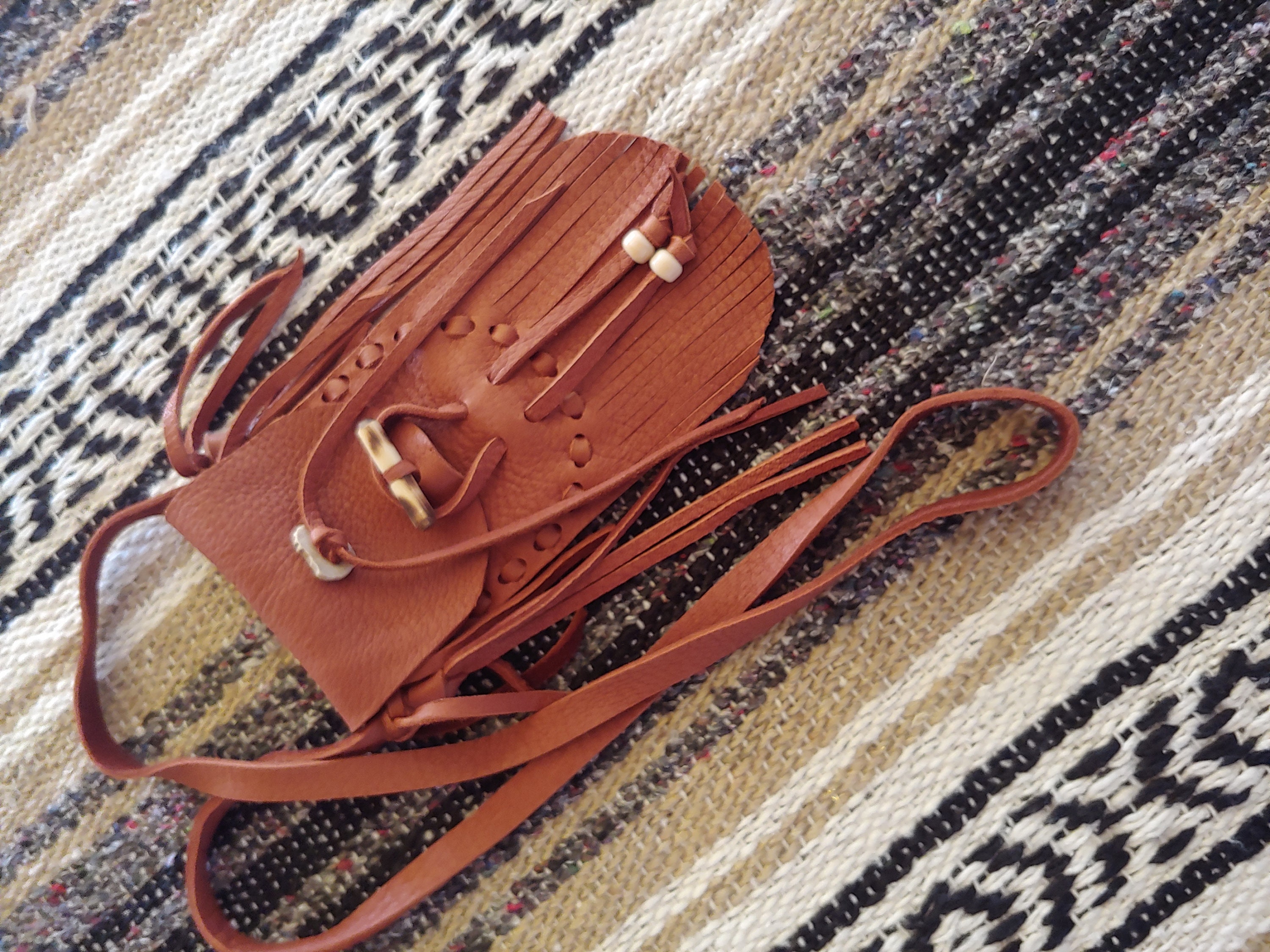 Deer Skin Neck Bag, Leather Neck Bag, Leather Neck Pouch,deer Skin ...