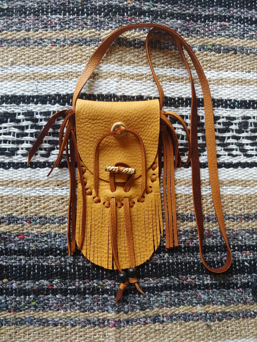 Deer Skin Neck Bag, Deer Skin Neck Pouch, Leather Neck Pouch, Deer Skin ...