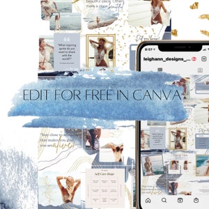Ocean Theme Instagram Puzzle Canva Template | 18 Piece | Instagram ...