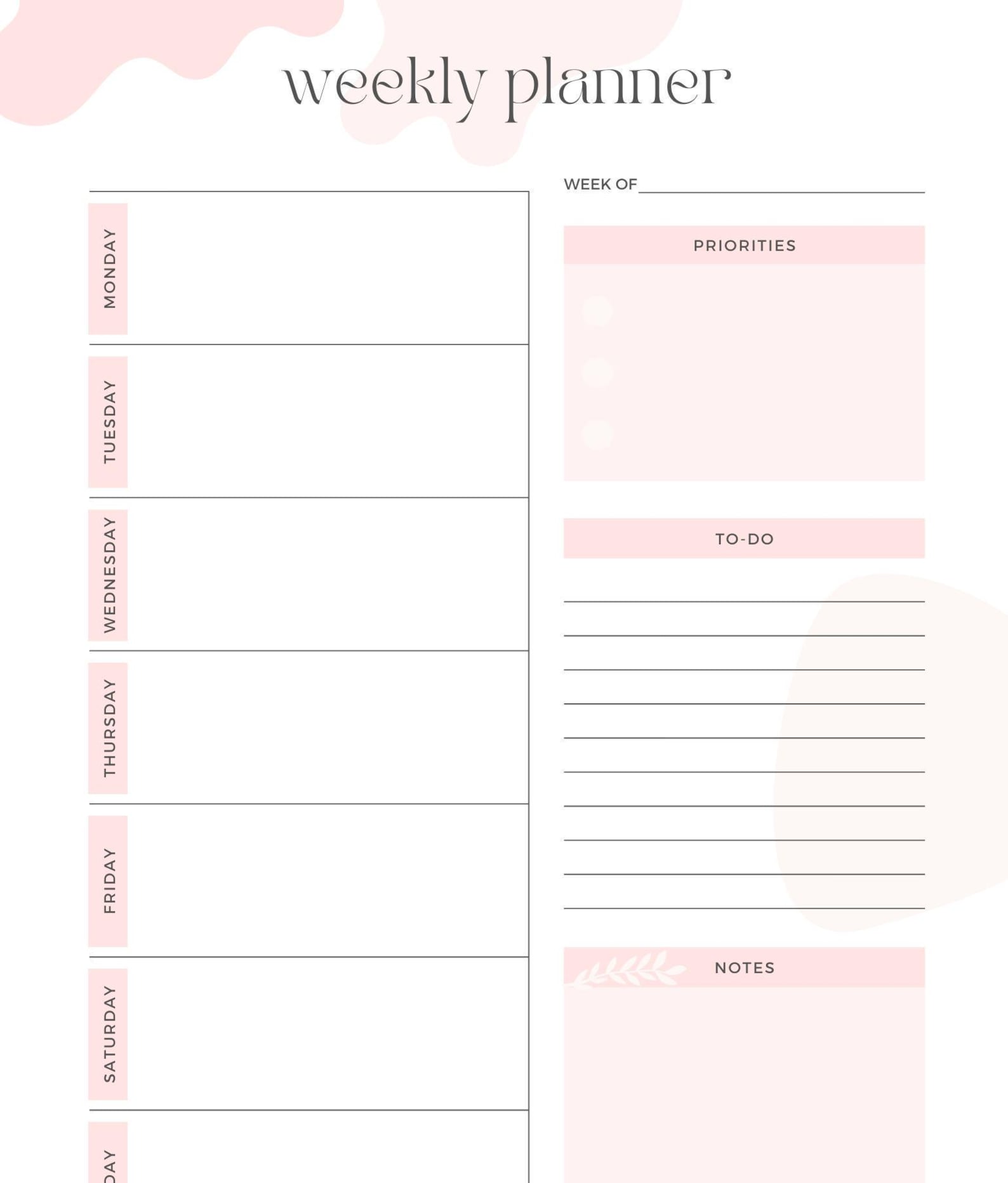 Weekly Planner SVG File - Etsy