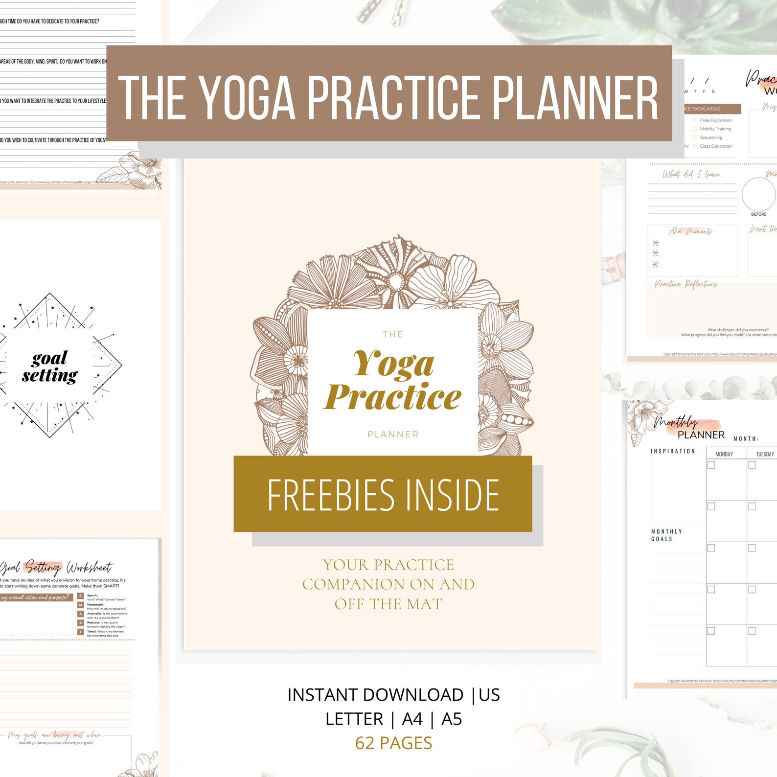 Yoga Practice Planner | Printable Yoga Planner | Yoga Journal | Yoga ...