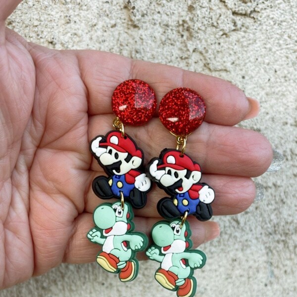 Mario Earrings - Etsy