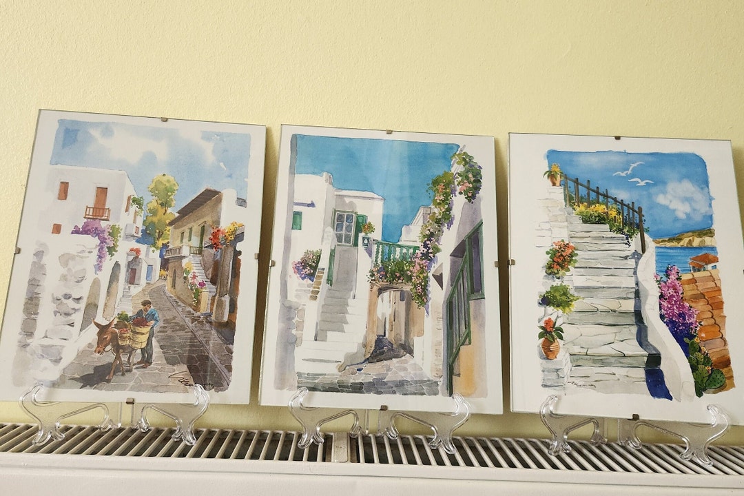 Set of 3 Italian Village Scape Prints 20 X 15 Cm, 2 Signed S Shmiths - Etsy
