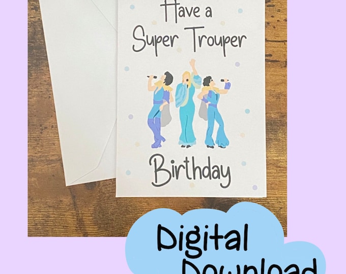 Abba Birthday Card: Super Trouper Theme (digital Download) - Etsy