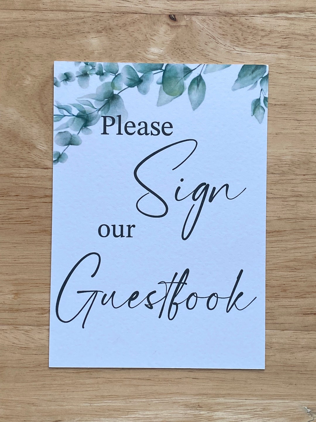 Sign Our Guestbook Wedding Card Notice Loved Ones Mr & Mrs Guests ...