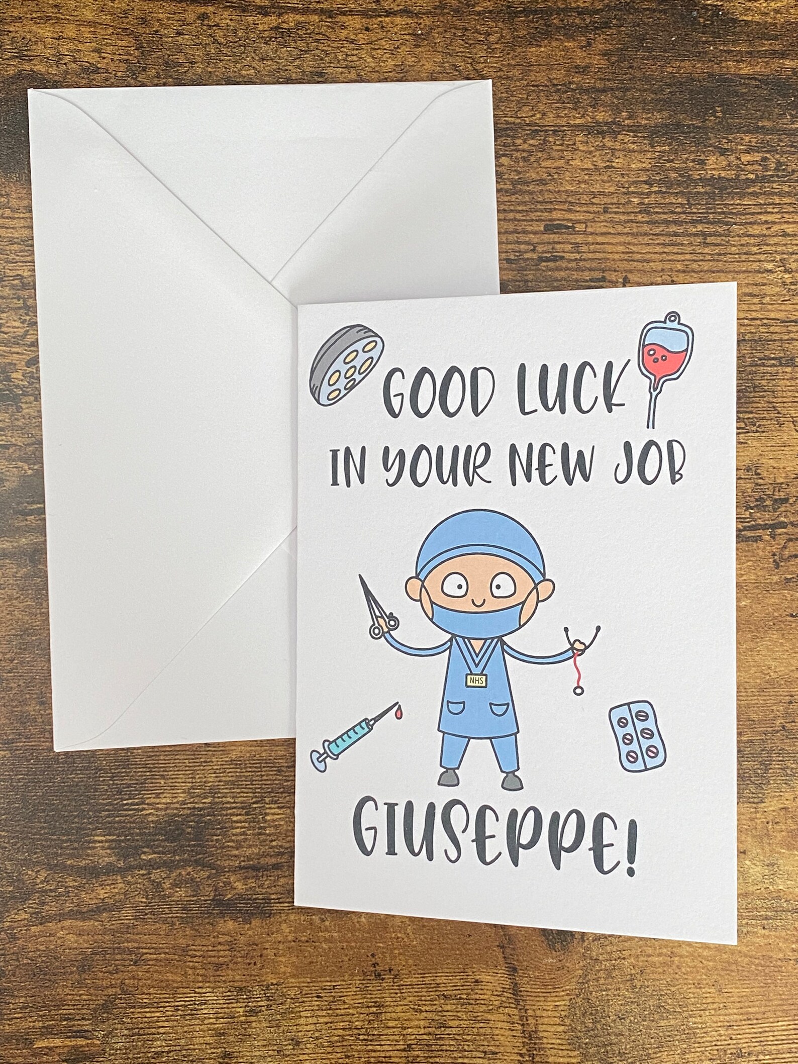Personalized New Job Card: NHS Doctor, Nurse, Surgeon - Etsy UK