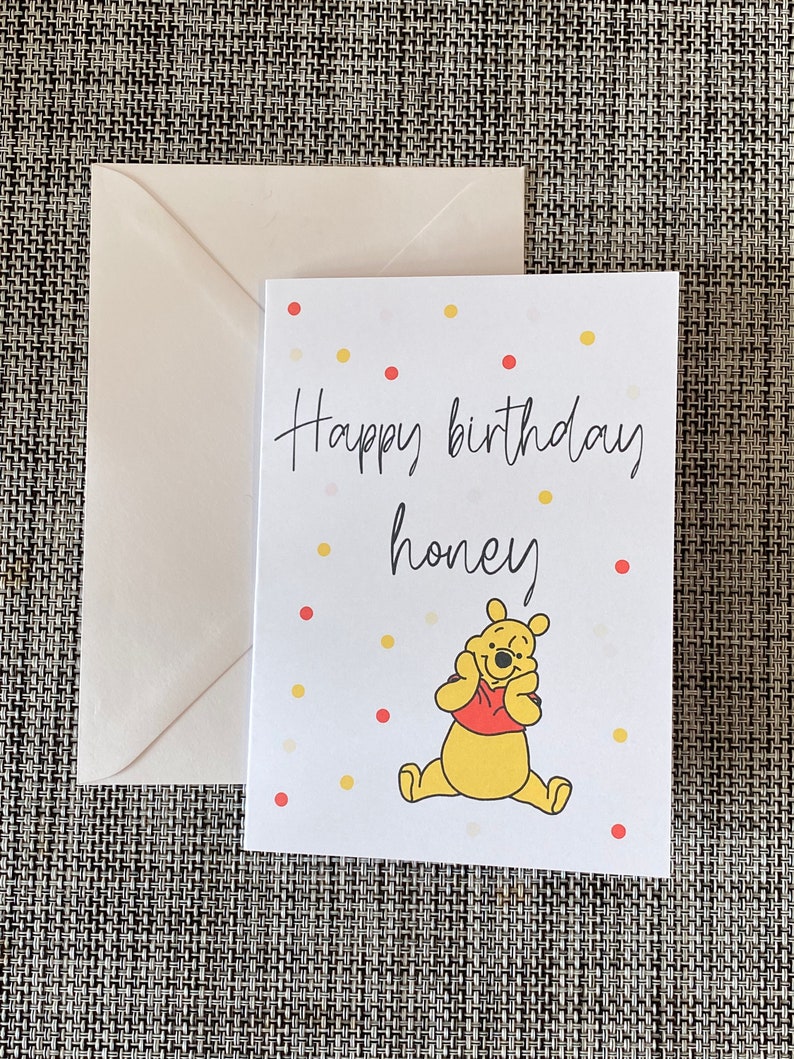 Winnie the Pooh Happy Birthday Card Birthday Card Happy - Etsy UK