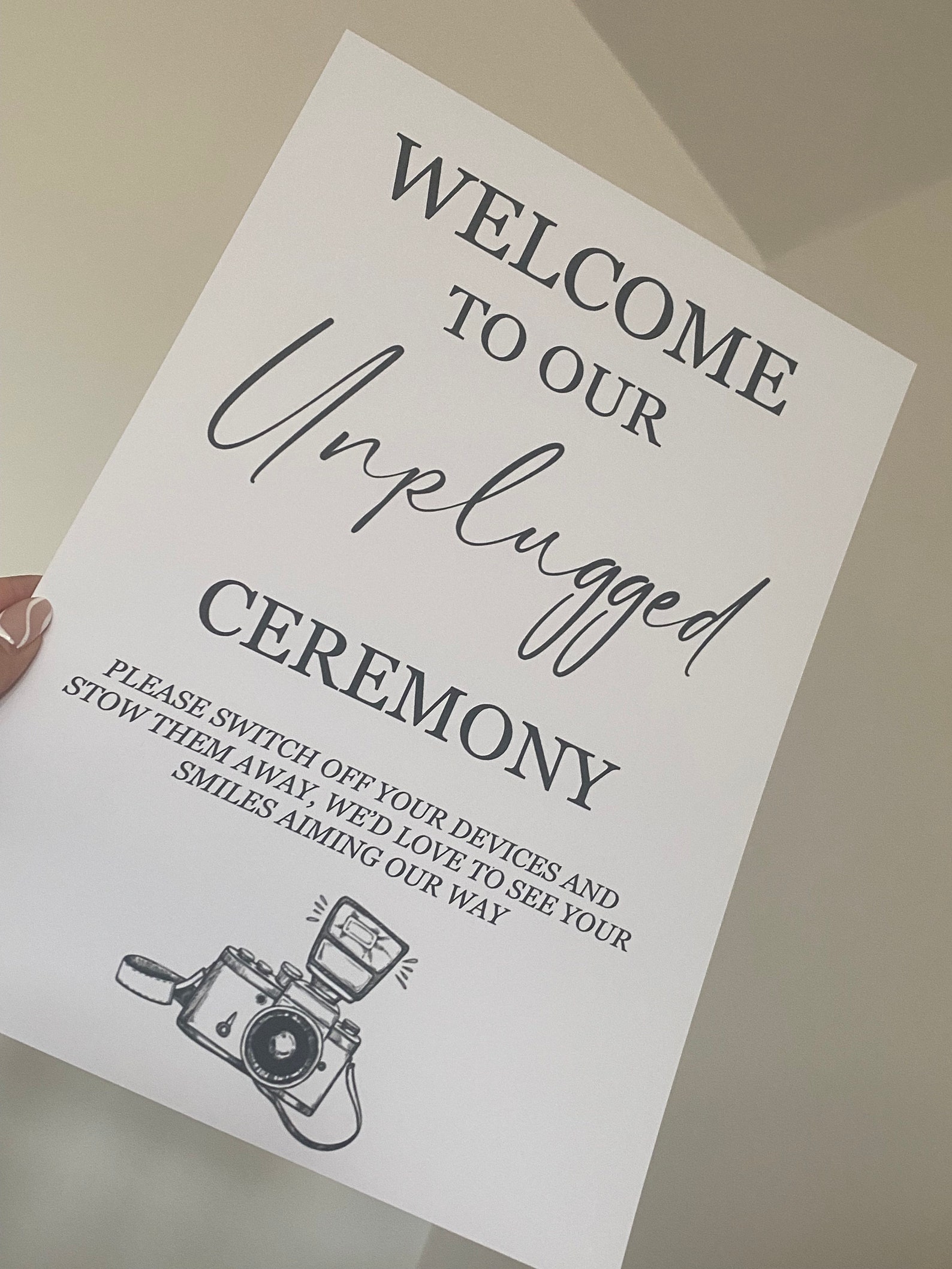 Unplugged Ceremony Wedding Sign Card Polite Notice No Phones - Etsy
