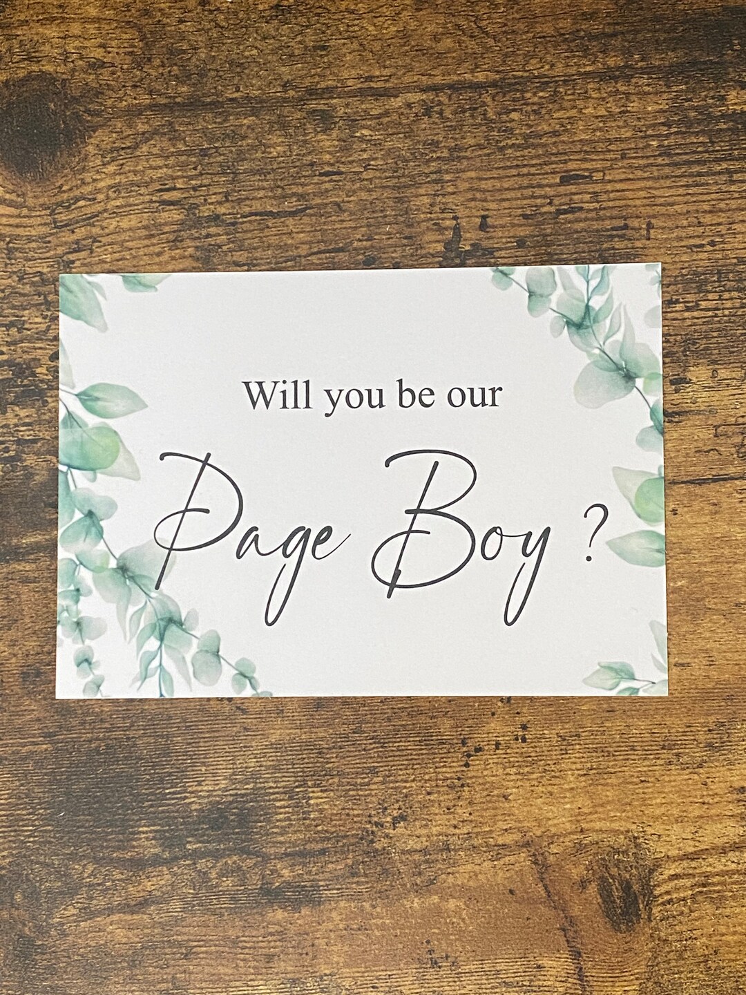 A6 Will You Be My Page Boy Card, Wedding Sign, Occassion Card, Wedding ...