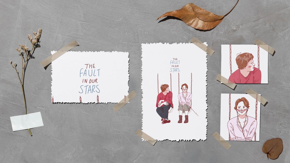 The Fault in Our Stars Printable Movie Illustration Art | Etsy