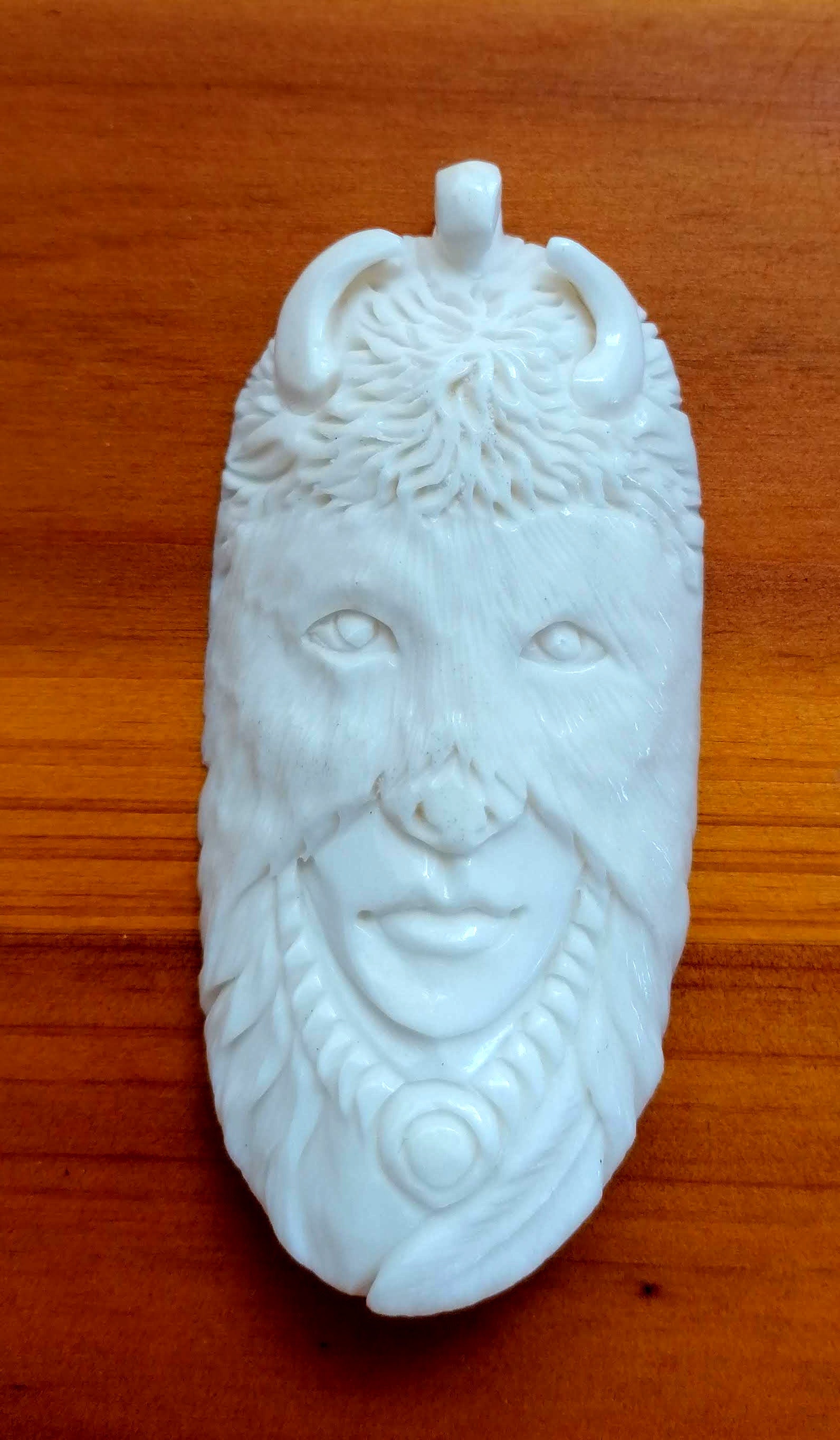 Native American Style Buffalo Shaman Bone Pendant - Etsy Australia