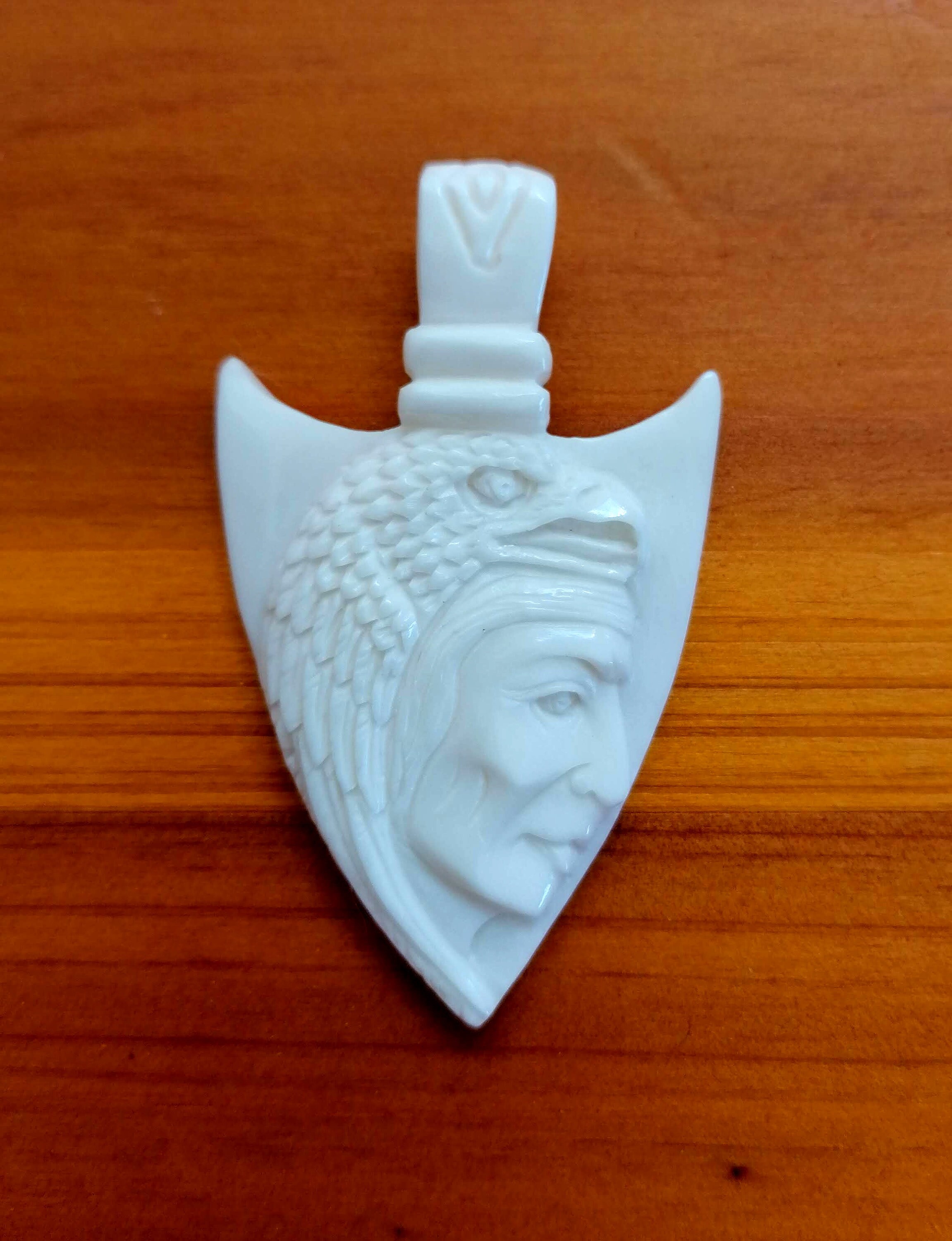 Native American Style Eagle Headdress Bone Pendant - Etsy