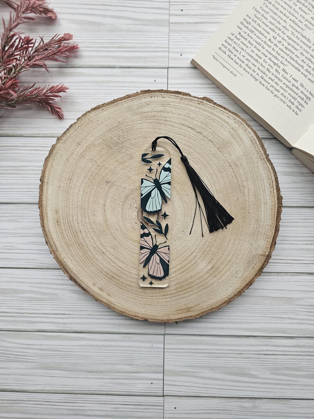 Acrylic Butterfly Bookmark | Pastel Bookworm Gift With Tassel - Etsy
