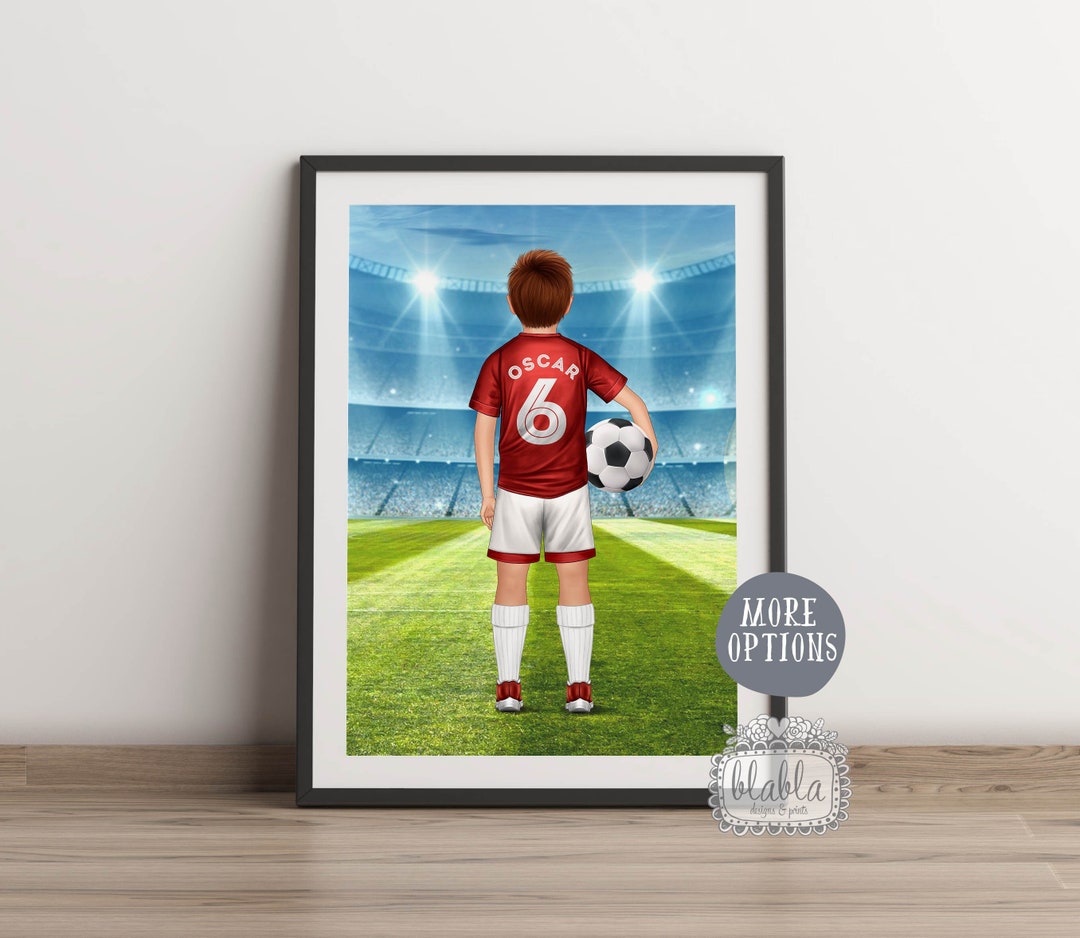 Personalised Football Soccer PLAYER, Football Fan Room Decor, Football ...