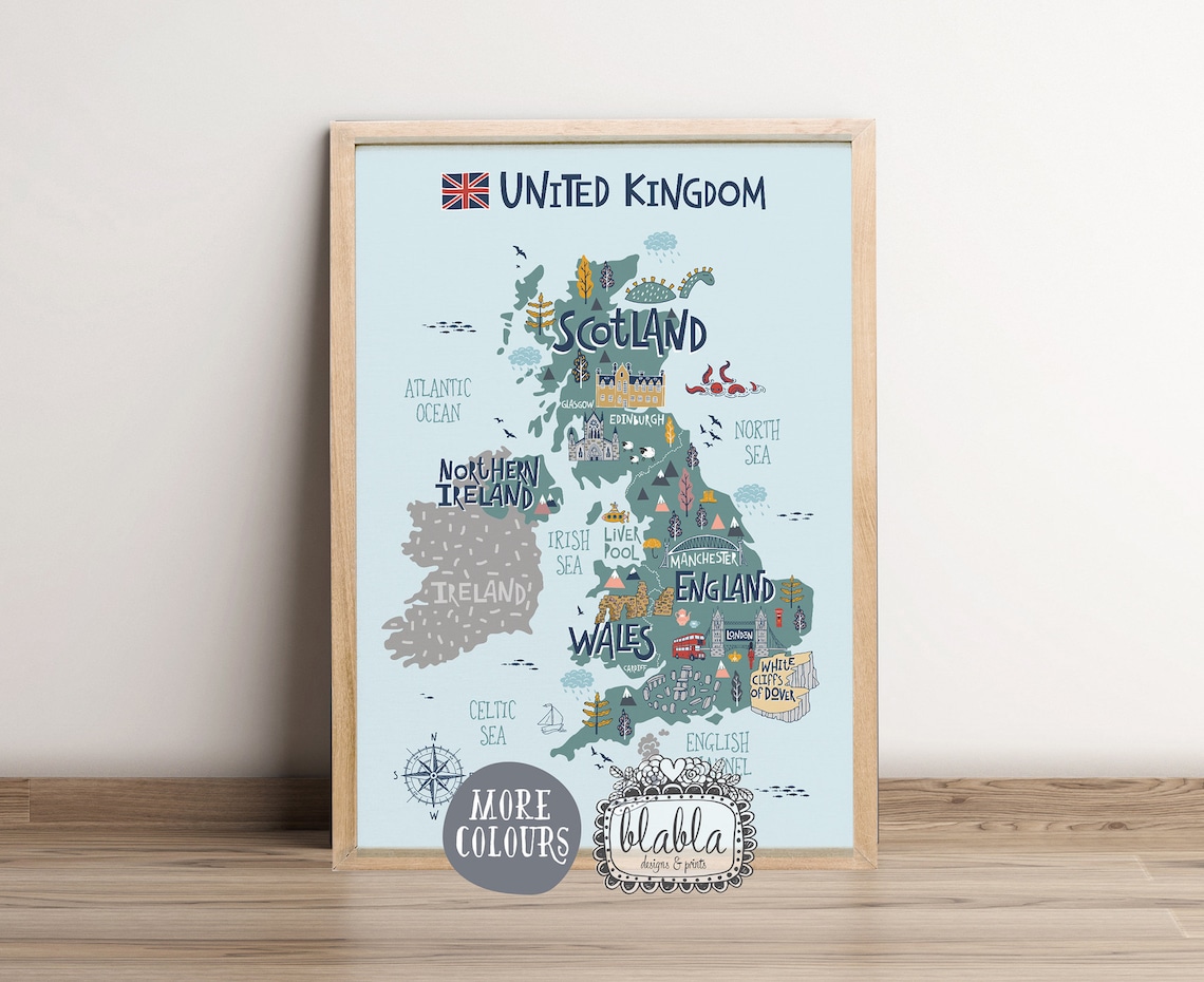 Uk Map for Kids, Kids United Kingdom Map, England Map, Wales Map ...