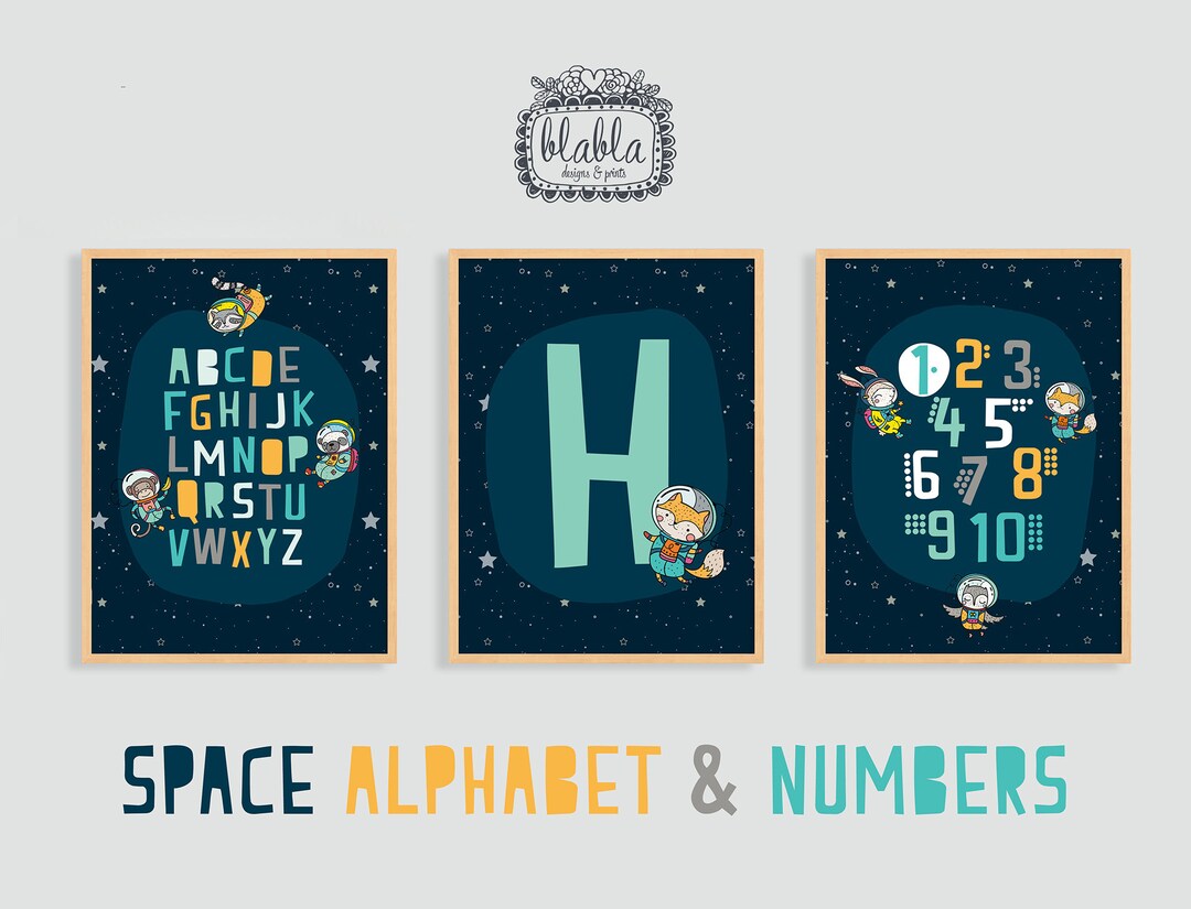 Personalised Space ABC, Kids Room, Space Alphabet Print, Kids ...