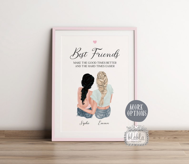 Friends Personalised Gift Best Friend Poster Best Friend | Etsy
