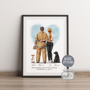 Custom Firefighter Couple, Fireman Boyfriend, Fireman Husband ...