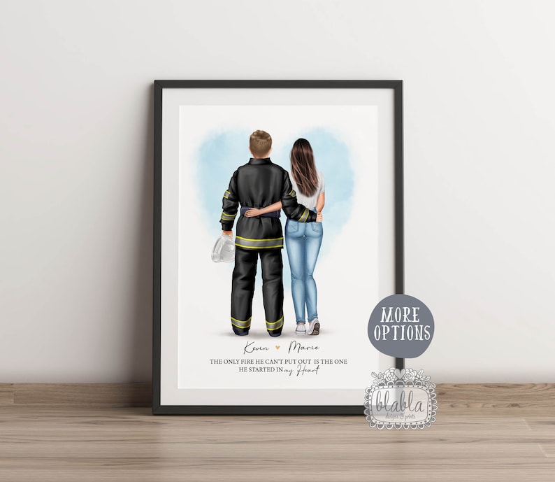 Personalized Custom Firefighter Couple, Fireman Boyfriend, Fireman ...