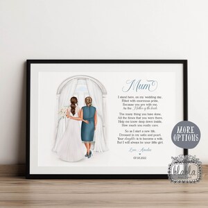 Mother of the Bride Gift, Custom Bride and Mother Portrait Art, Mother ...