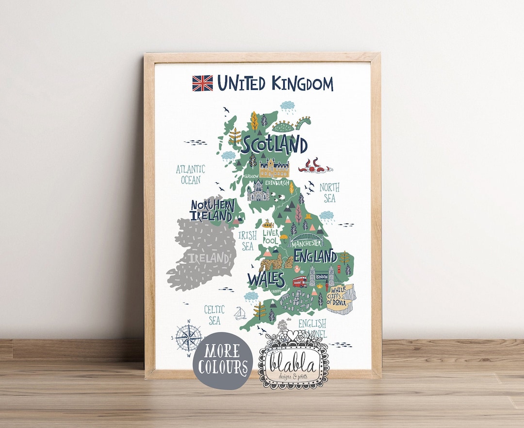 UK Map for Kids, Kids United Kingdom Map, England Map, Wales Map ...