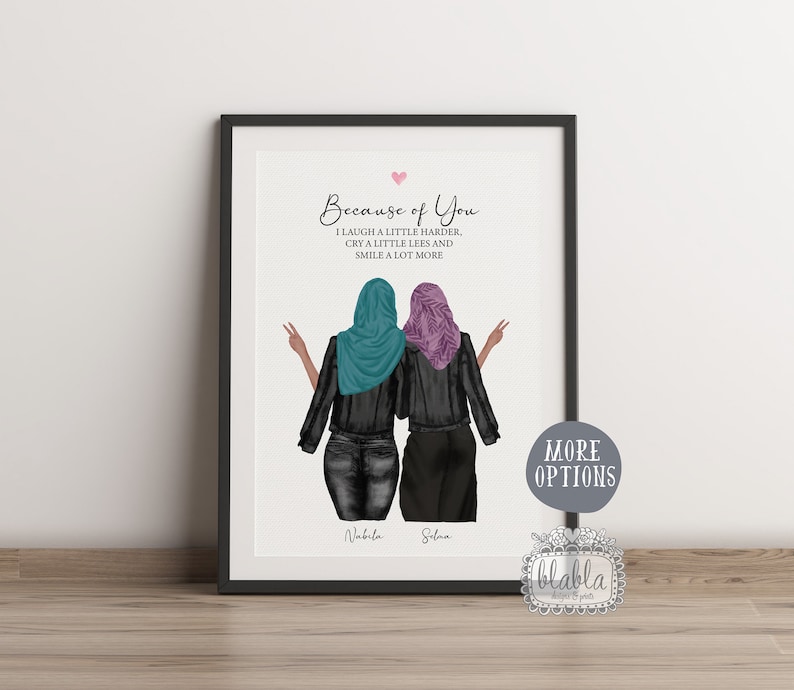 Personalised Muslim Best Friends Gift Best Friend Poster - Etsy UK