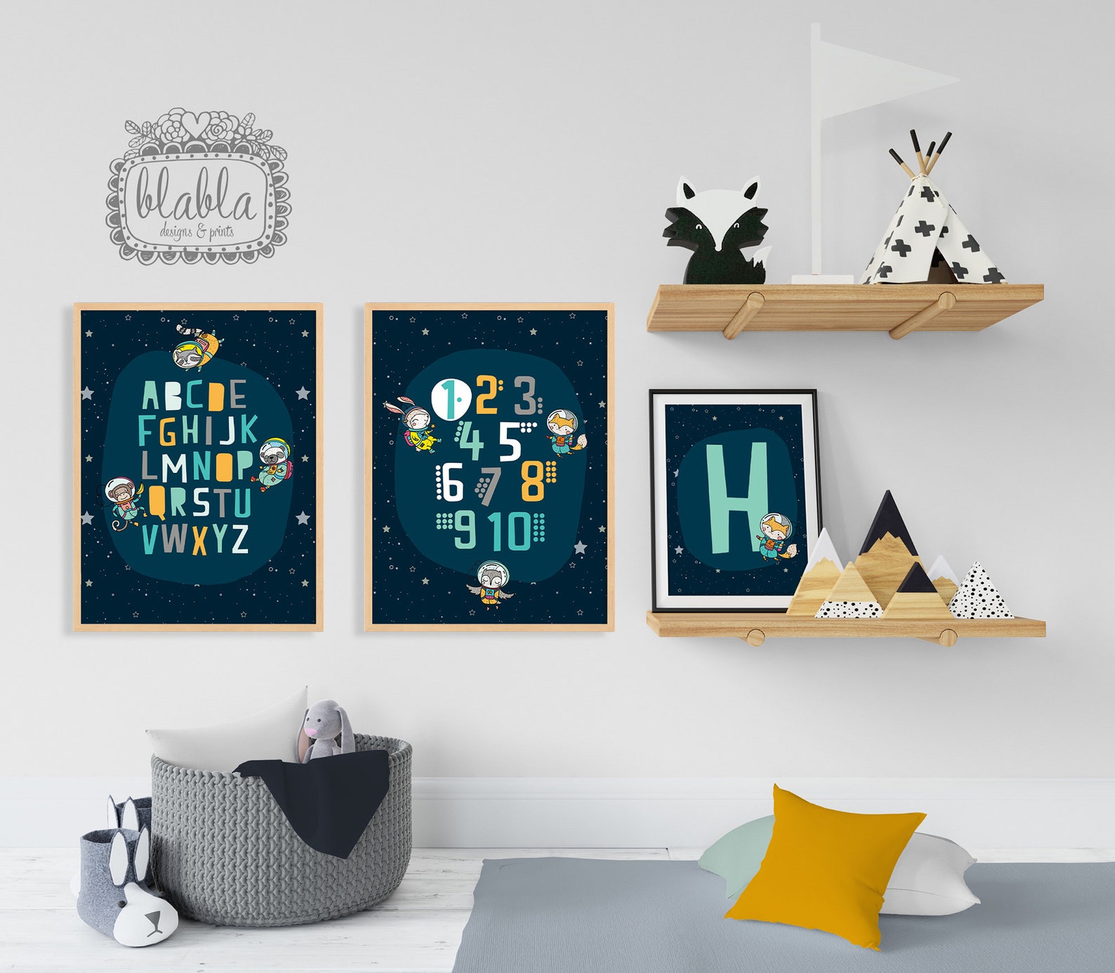 Personalised Space ABC Kids Room Space Alphabet Print Kids - Etsy UK