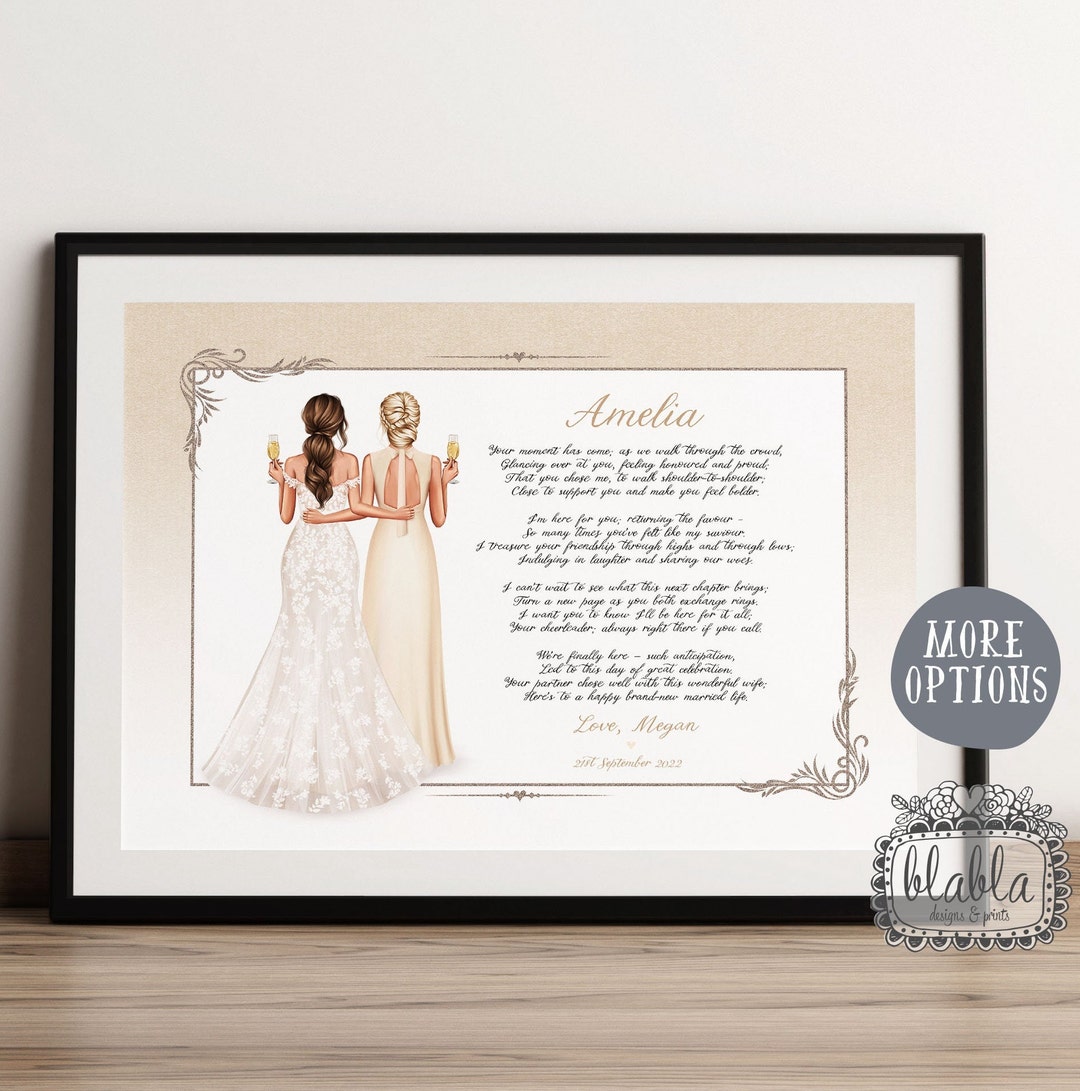 Wedding Gift for Bride, Poem for Bride, Personalised Gift for Bride ...