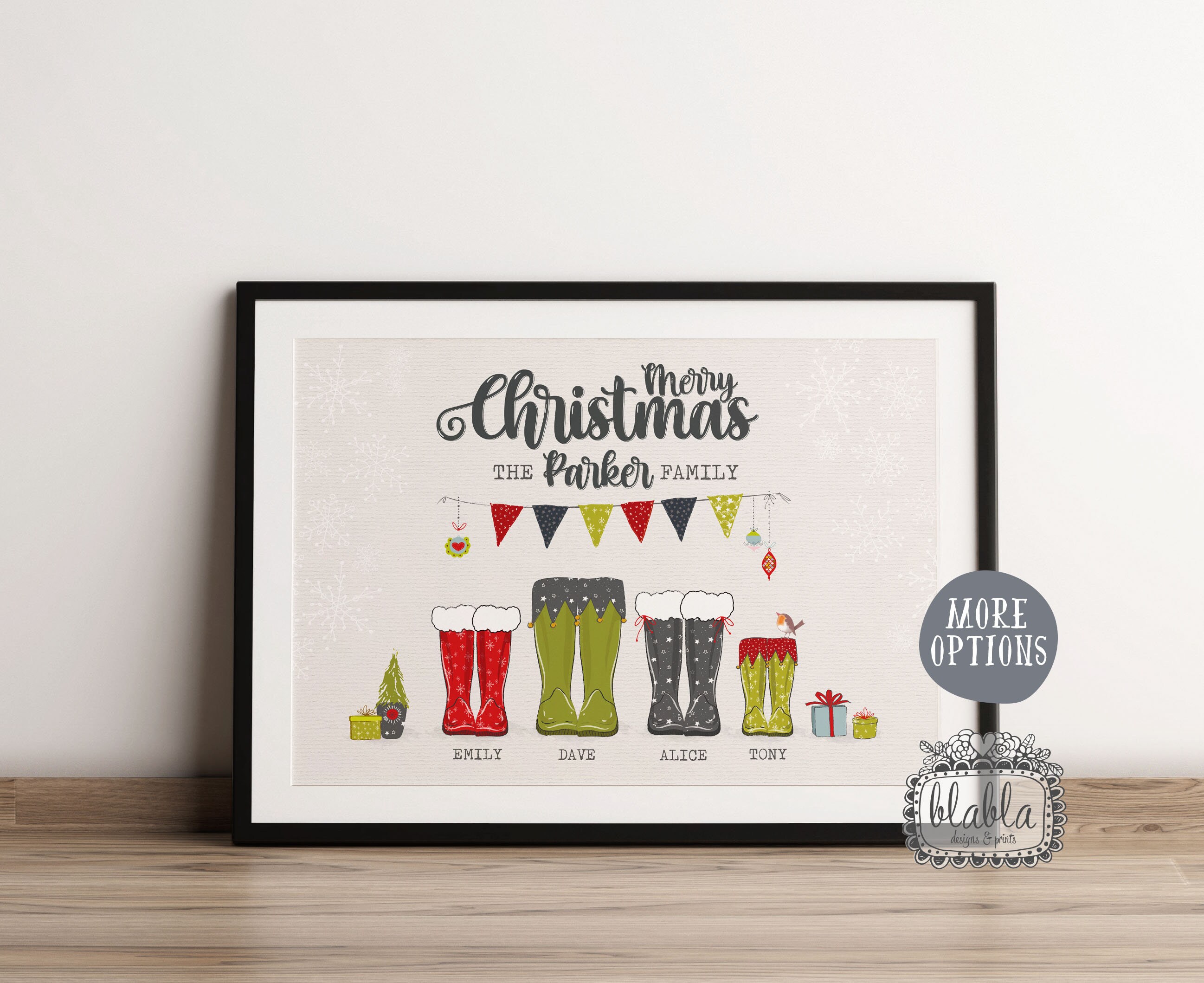 Personalised Family Poster Family Christmas Gift Family | Etsy