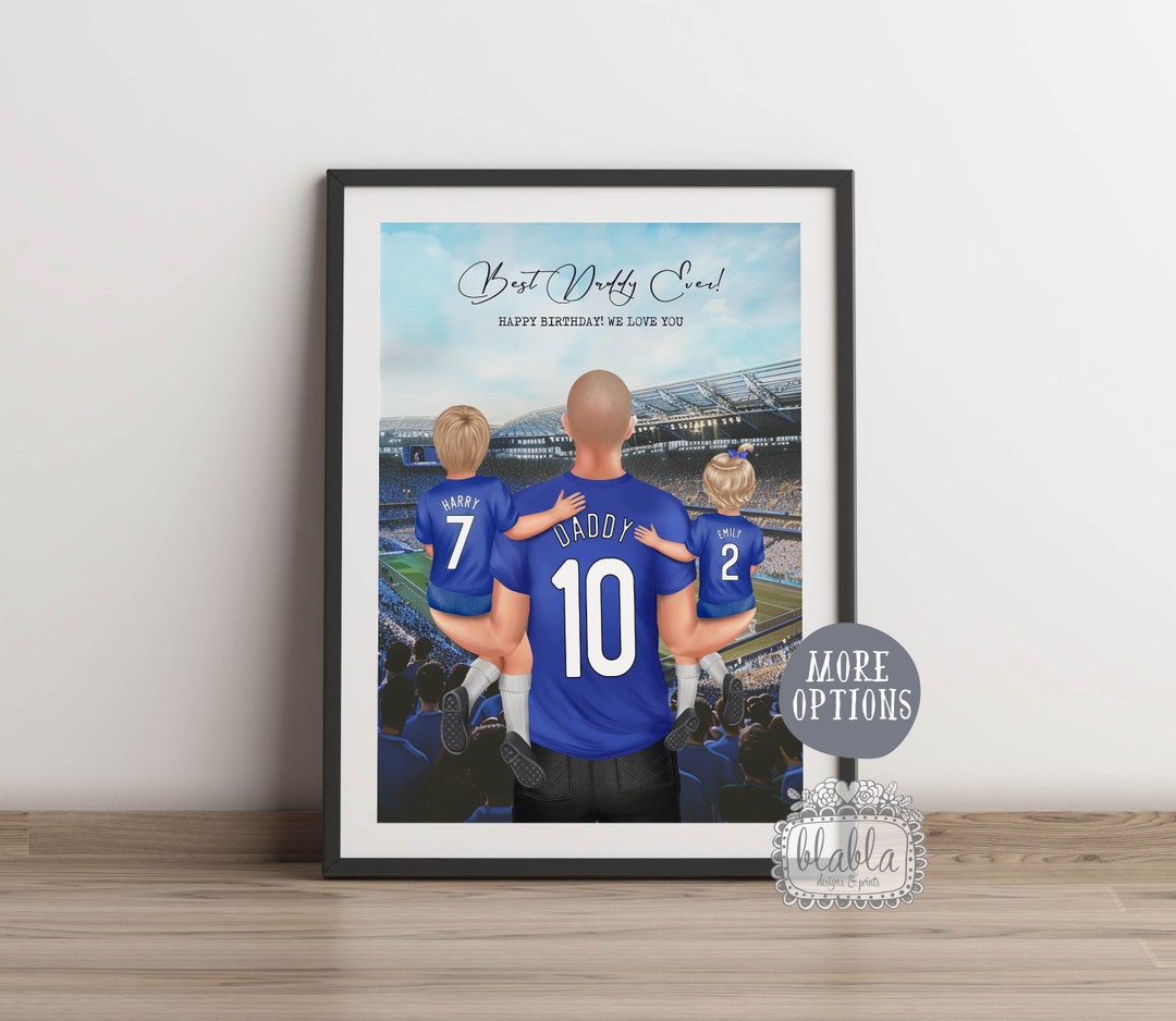 Custom Football Print, Personalised Football Print, Dad Gift From Kids ...
