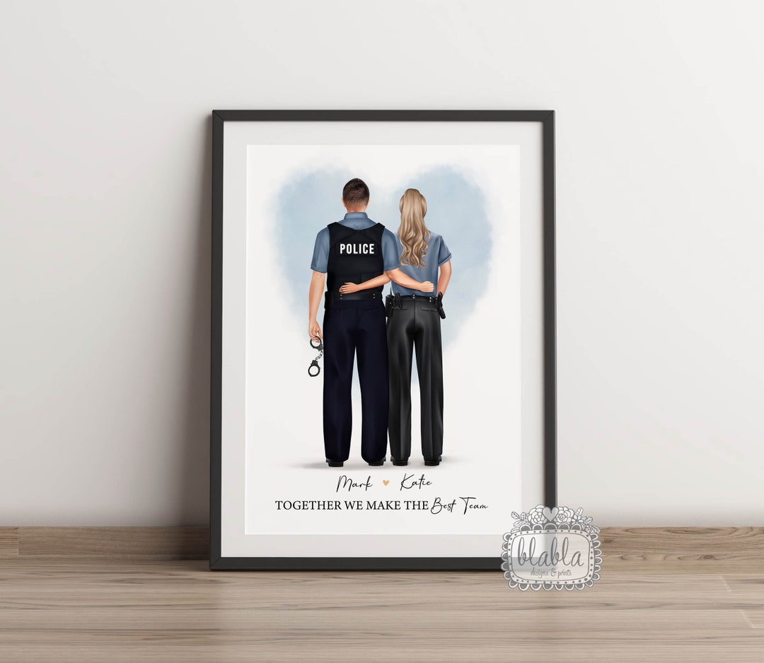 Personalised Police Couple Gift, Police Partners Gift, Personalised ...