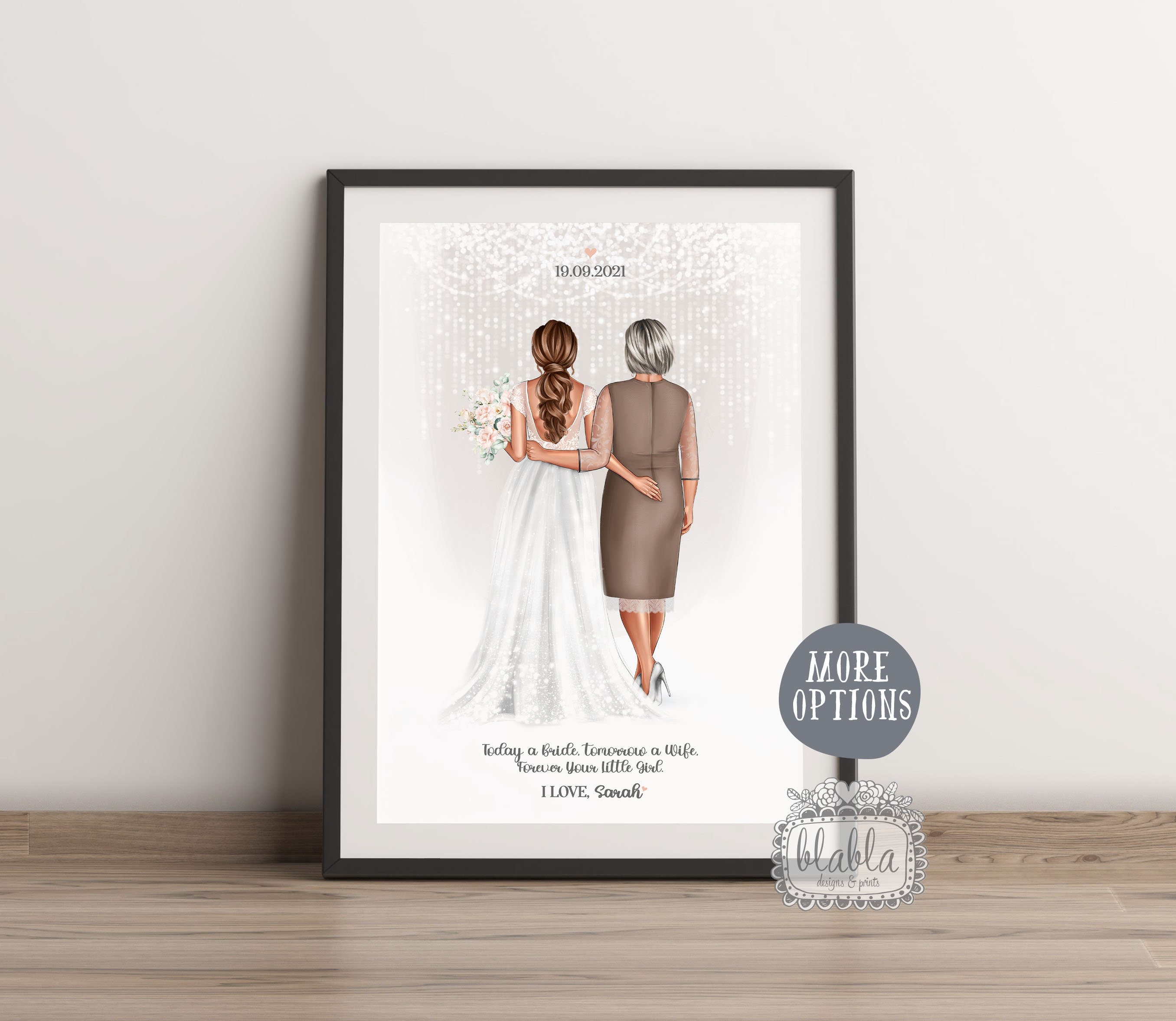 Personalised Mother of the Bride Gift Custom Bride and Mother | Etsy ...