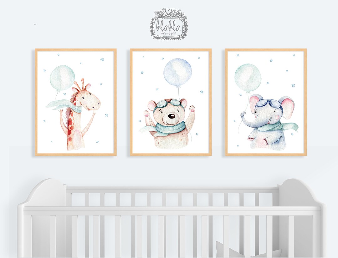 Baby Boy Nursery Posters Cute Baby Posters Cute Animals - Etsy