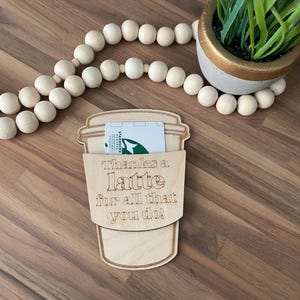 Teacher Appreciation Coffee Gift Card Holder | Wooden Coffee Cup Gift ...