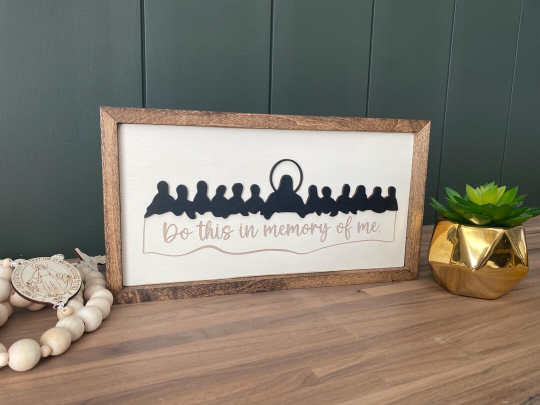 Last Supper Sign - Wooden Sign - Catholic Home Decor - Catholic ...