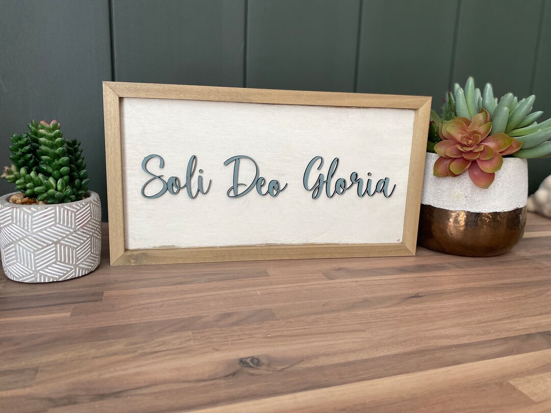 Soli Deo Gloria Sign - Wooden Sign - Catholic Home Decor - Catholic ...
