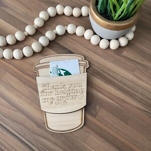 Teacher Appreciation Coffee Gift Card Holder | Wooden Coffee Cup Gift ...