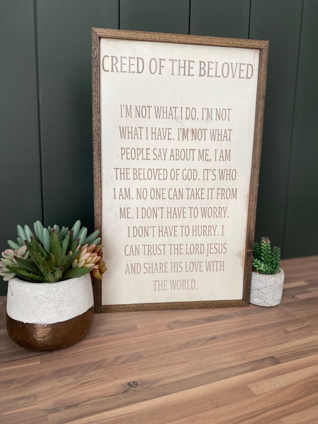 Creed of the Beloved Sign Wooden Sign Catholic Home Decor Farmhouse ...