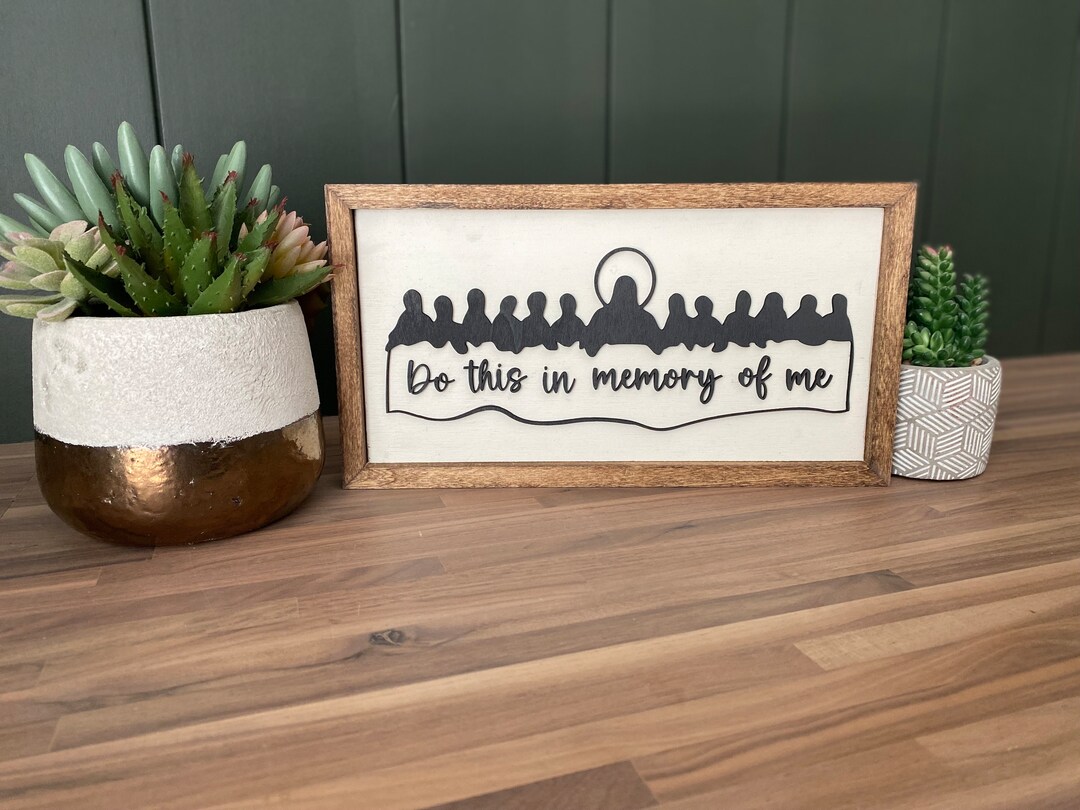 Last Supper Sign Wooden Sign Catholic Home Decor Catholic Farmhouse ...