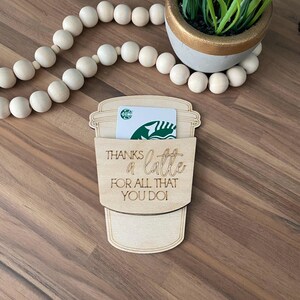Teacher Appreciation Coffee Gift Card Holder | Wooden Coffee Cup Gift ...